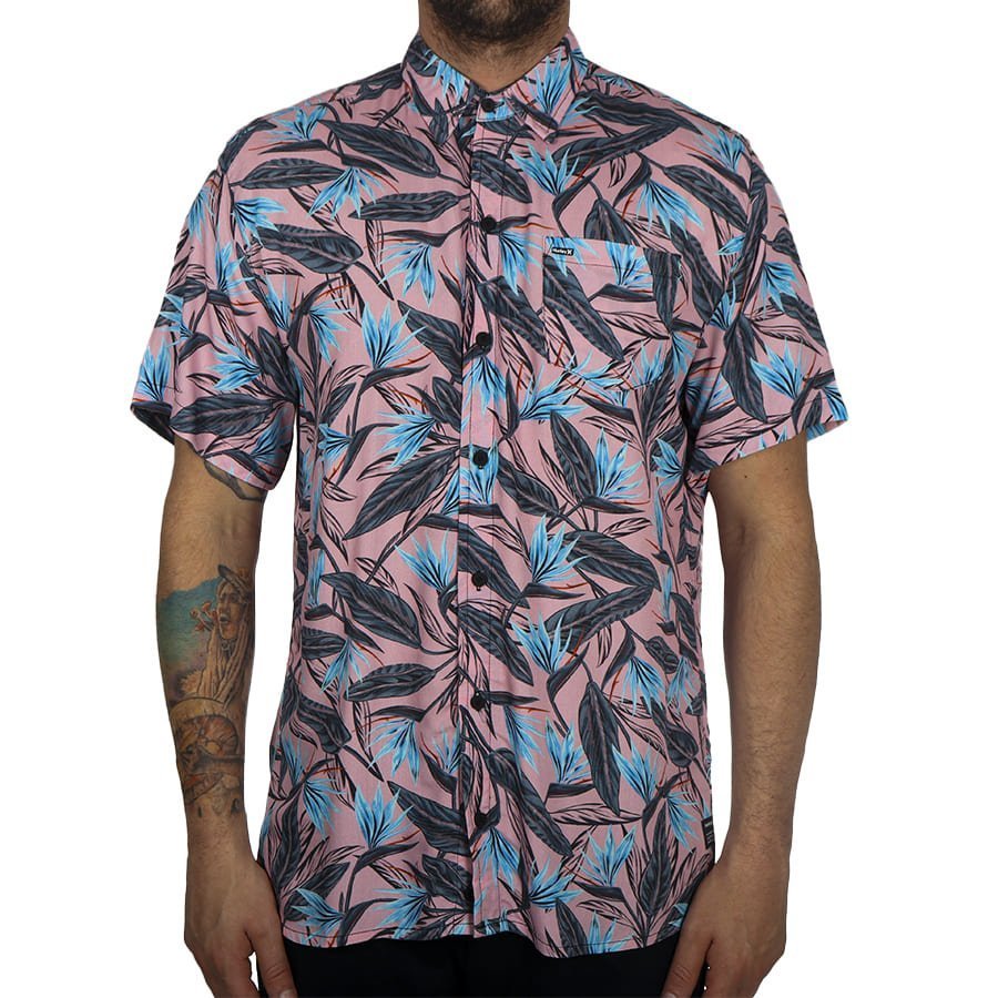 Camisa Hurley Boise Rosa/Azul - Rock City