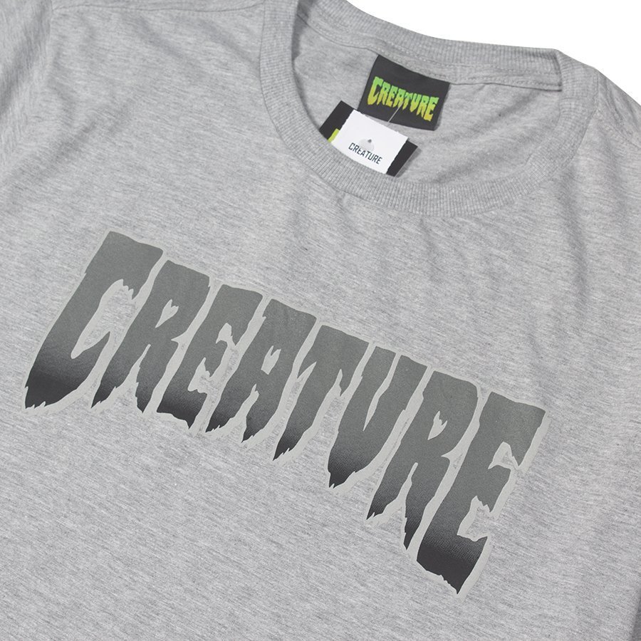 Camiseta Creature Logo Black Fade Cinza Mescla - Rock City