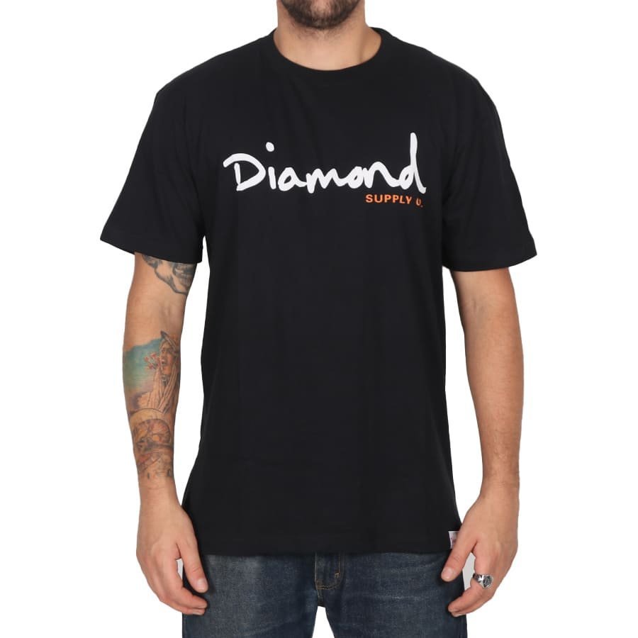 Camiseta Diamond Og Script Preto - Rock City