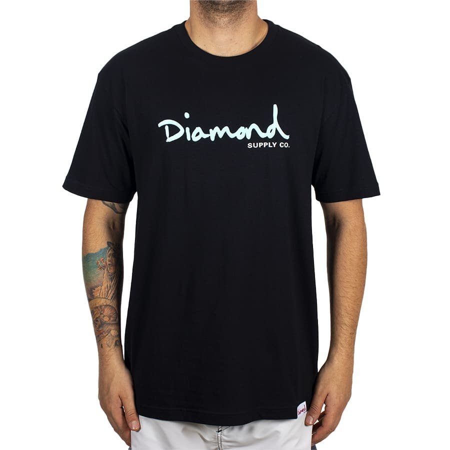 Camiseta Diamond Og Script Preto - Rock City