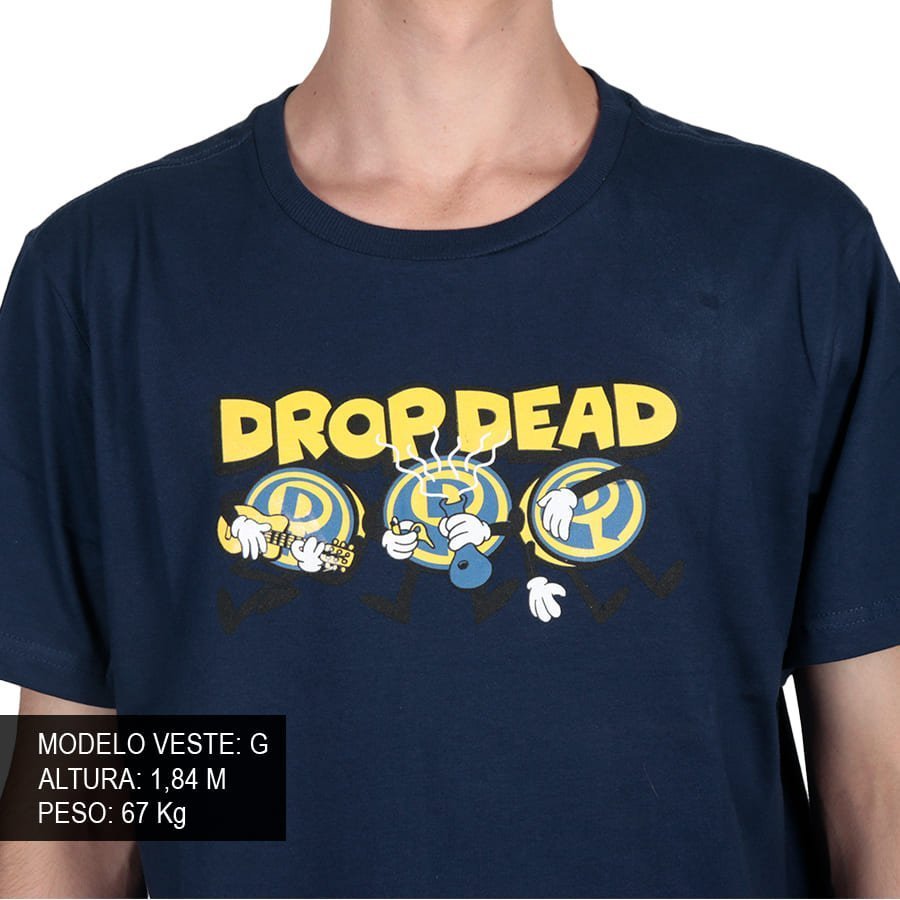 Camiseta Drop Dead Holiday Azul Marinho - Rock City