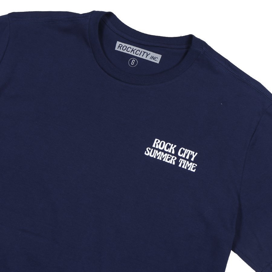 Camiseta Rock City Surf Skull Azul Marinho - Rock City