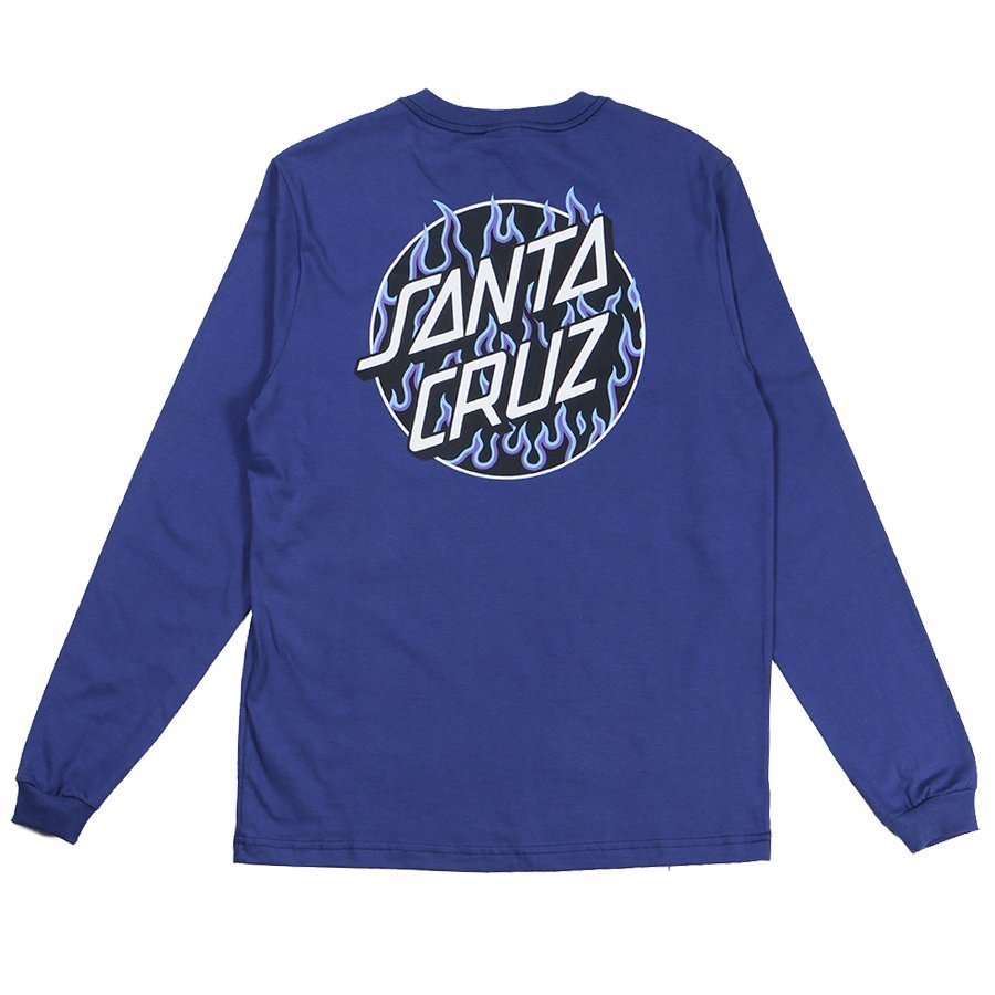 Camiseta Santa Cruz X Thrasher Flame Dot Collab M/L Azul Marinho - Rock ...