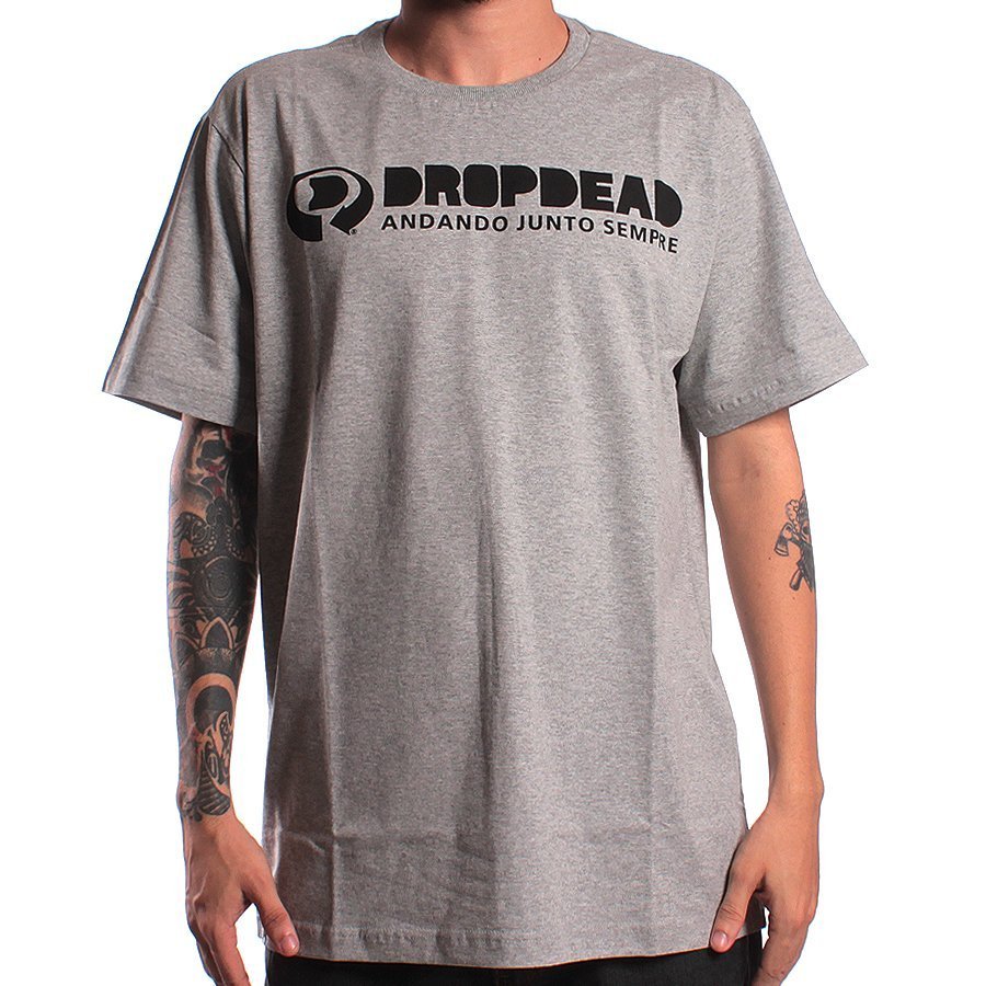 Camiseta Drop Dead Logo Slogan Mescla - Rock City