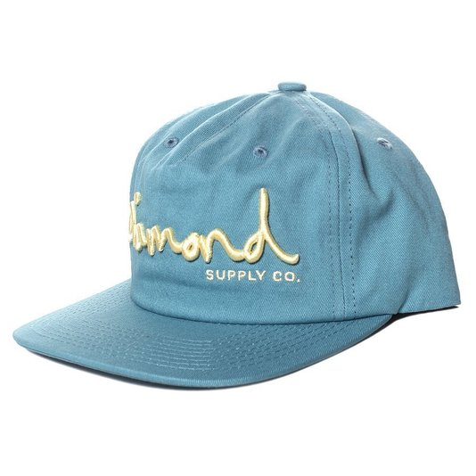 Boné Diamond OG Script Unstructured Azul Claro - Rock City