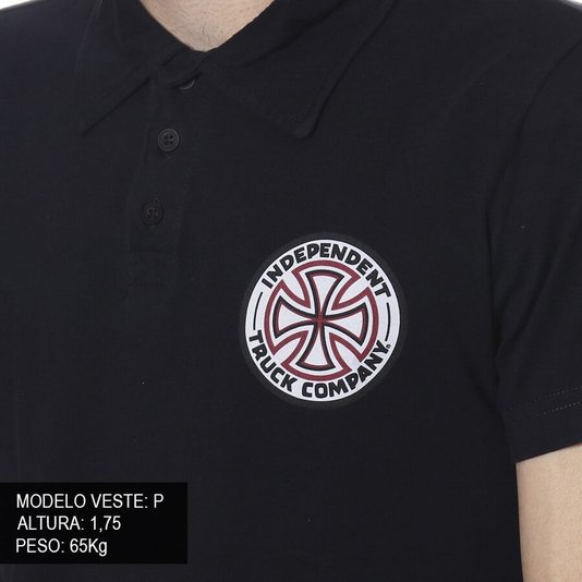 Camisa Gola Polo Independent Cross Logo Azul Marinho - Rock City