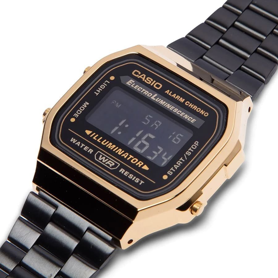 Relógio De Pulso Casio Vintage Digit A168wegb-1bdf-Sc Preto/Dourado ...