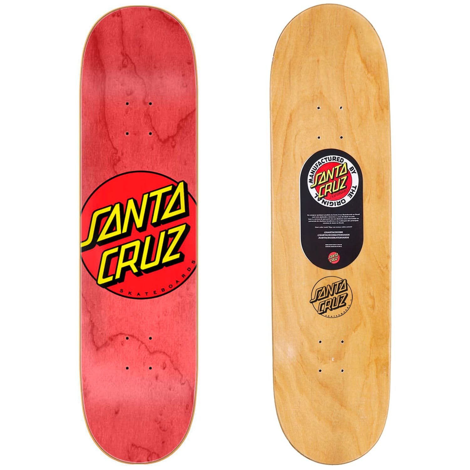 Shape Santa Cruz Classic Dot Maple Vermelho - Rock City